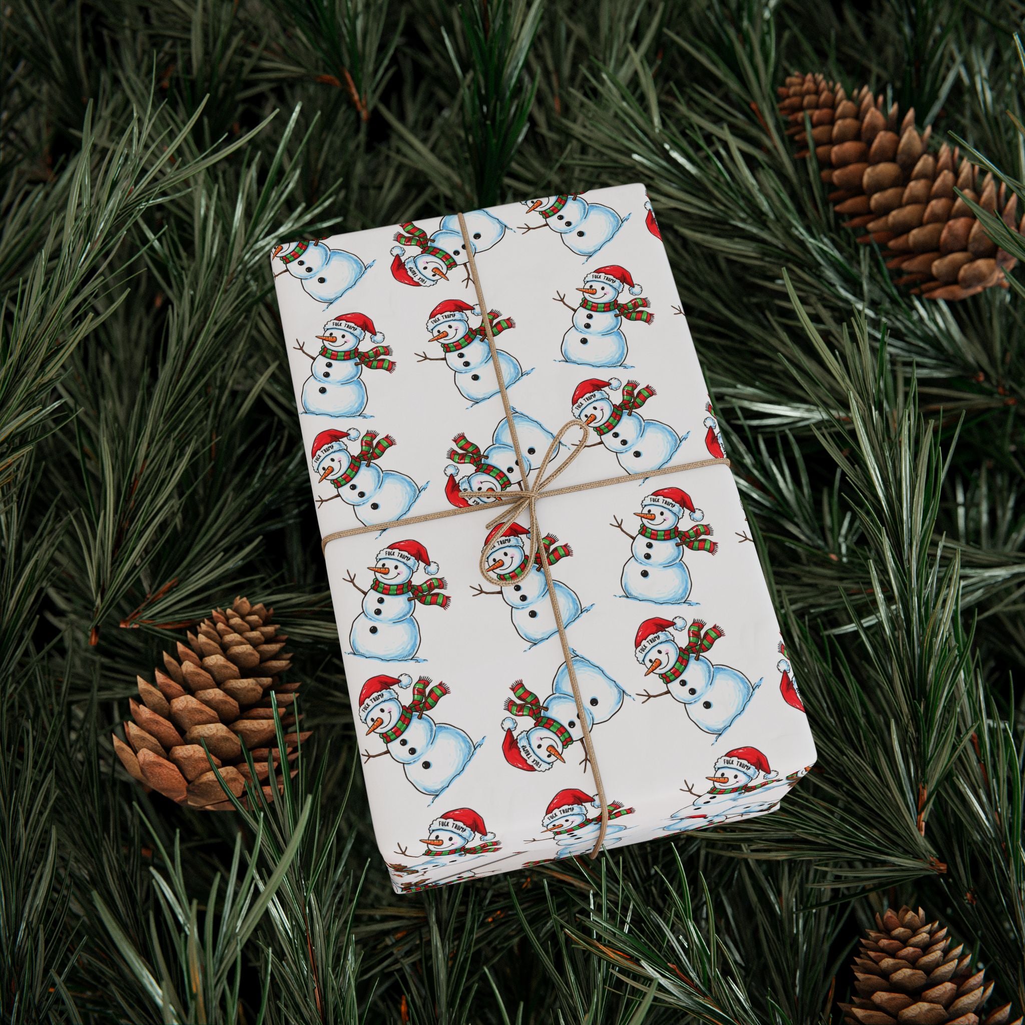 Subtle F*ck Trump Snowman Christmas Wrapping Paper – WTFGOP